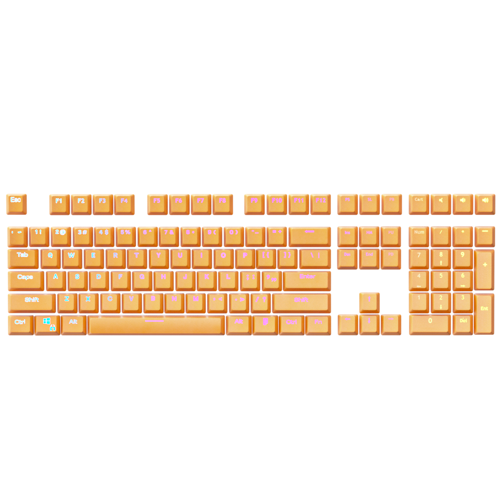 Pure Orange Keycap Set - Kraken Keycaps - Doubleshot PBT - Backlit ...
