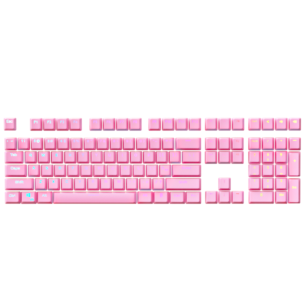 Pure Pink Keycap Set - Kraken Keycaps - Doubleshot PBT Backlit Keycaps ...